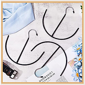 6 Pieces Belt Hanger for Closet Space Saving Black Belt Organizer Hanging Tie Hanger Multi Purpose Tie Rack Closet Organizer Hook Rack for Belt Ties Scarves Camisoles Hats Bras Shoes Organization