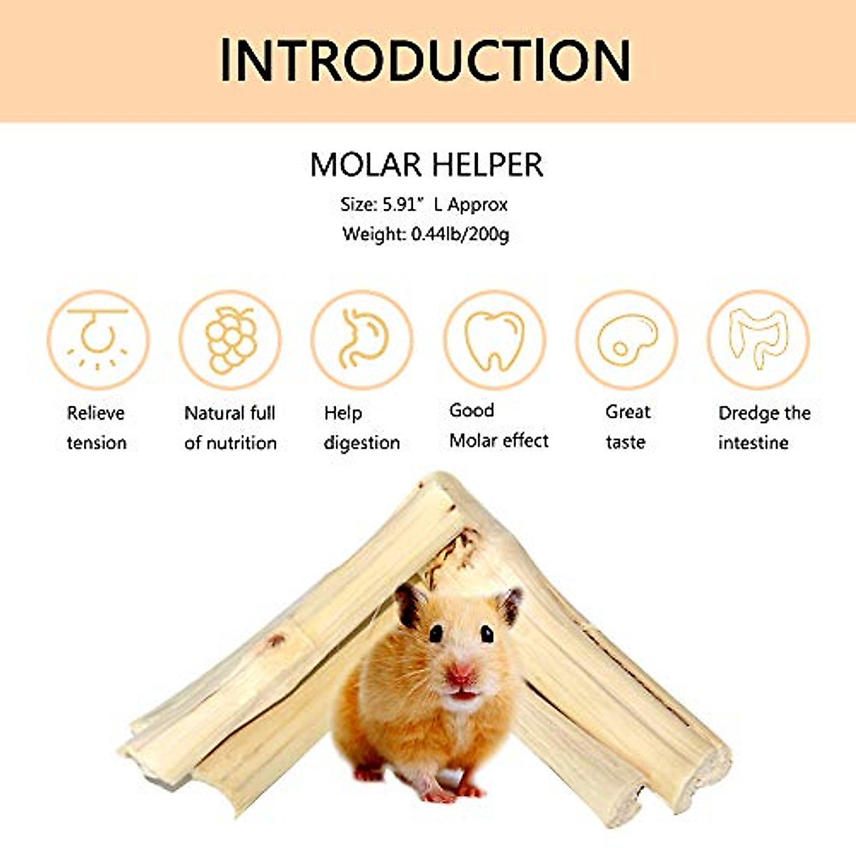 10Pcs Guinea Pig Toy Bunny Toy, Chinchilla Snacks Toys, Hamster Chew Toy, Organic Natural Apple Wood Dumbells for Gerbil, Hamster, Rabbit, Small Animal Molar Accessories Supplies for Teeth Grinding