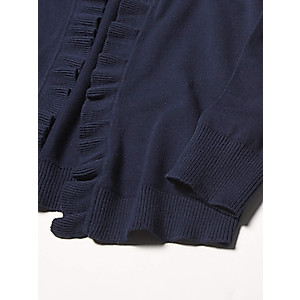 The Children's Place Girls' Uniform Ruffle Open Front Cardigan Tidal XL (14)