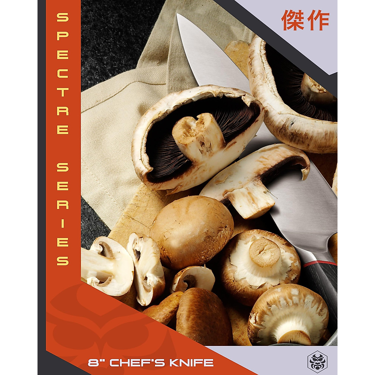 KESSAKU 8-Inch Chef Knife - Spectre Series - Forged Japanese AUS-8 High Carbon Stainless Steel - Pakkawood Handle with Blade Guard