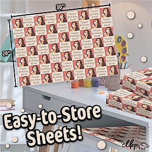 Super Cute, Funny Happy Birthday Girl 20x30 Inch Wrapping Paper Sheets 3 Pack. Recyclable, Novelty Design Squares Great for Friends. Unique, Folded Heavy Duty Gift-Wrap Papers for Women’s Bday Gifts.
