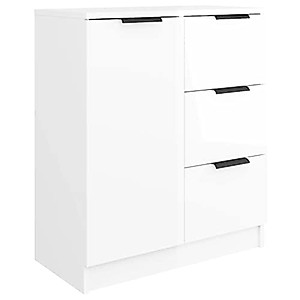 vidaXL Sideboard High Gloss White 23.6"x11.8"x27.6" Engineered Wood