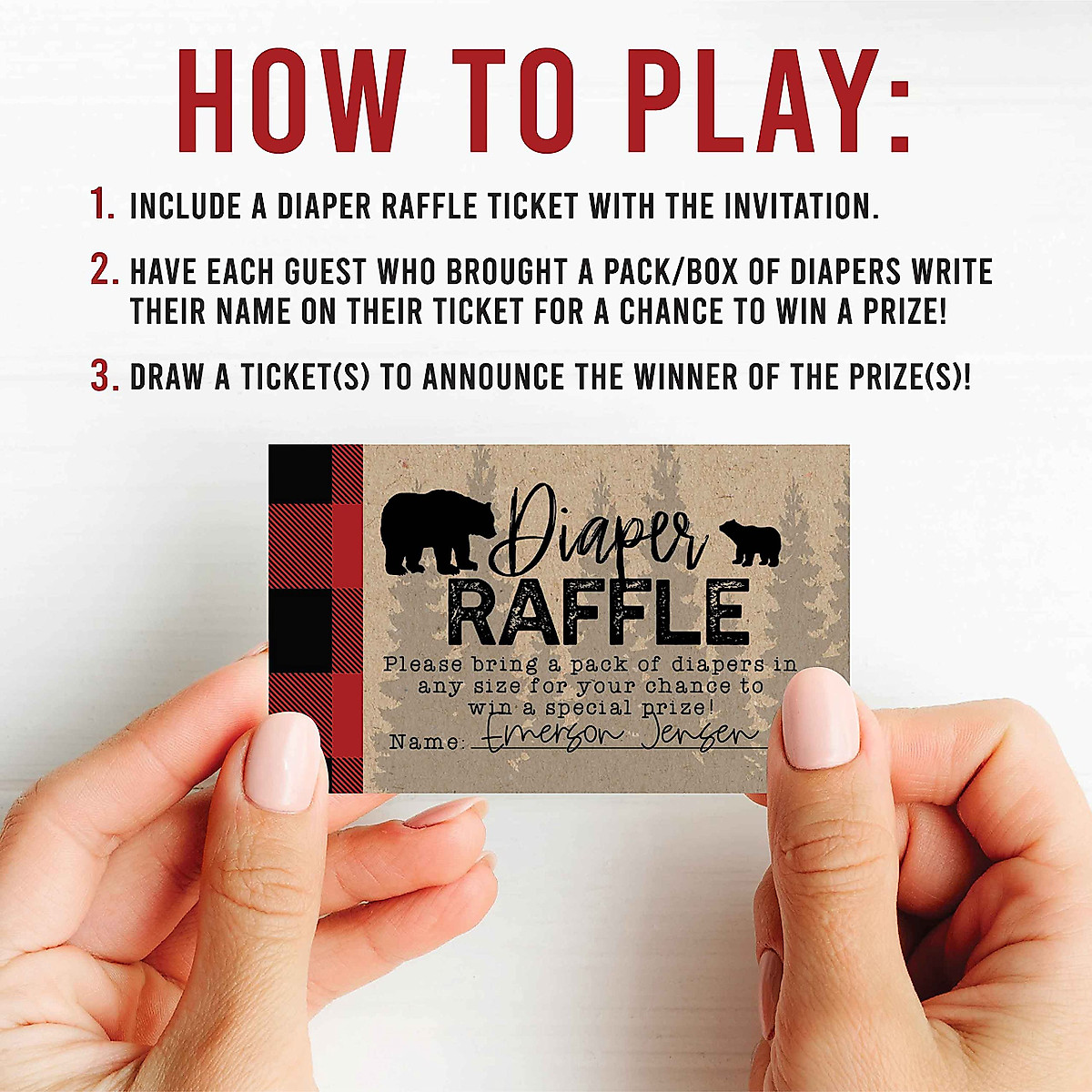 Hadley Designs 25 Baby Shower Diaper Raffle Tickets For Baby Shower Boy-Lumberjack Baby Shower Games For Boys, Diaper Raffle Cards, Baby Raffle Tickets, Baby Shower Invitation, Baby Shower Ideas