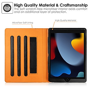 Rotating Case for iPad 9th/8th/7th Generation, iPad 10.2 case 2021/2020/2019-360 Degree Rotating Protective Stand Cover with Pencil Holder and Pocket, Auto Wake/Sleep(Almond)