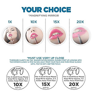 10X Magnifying Mirror & Slant Tweezers Set Makeup Application & Eyebrow Removal Essentials | Round Mirror With 3 Suction Cups & Stainless Steel Slant Tip Tweezer Use for Makeup Application 6 Inch