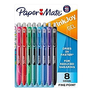 Paper Mate® Gel Pens | InkJoy® Pens, Fine Point, Assorted, 8 Count