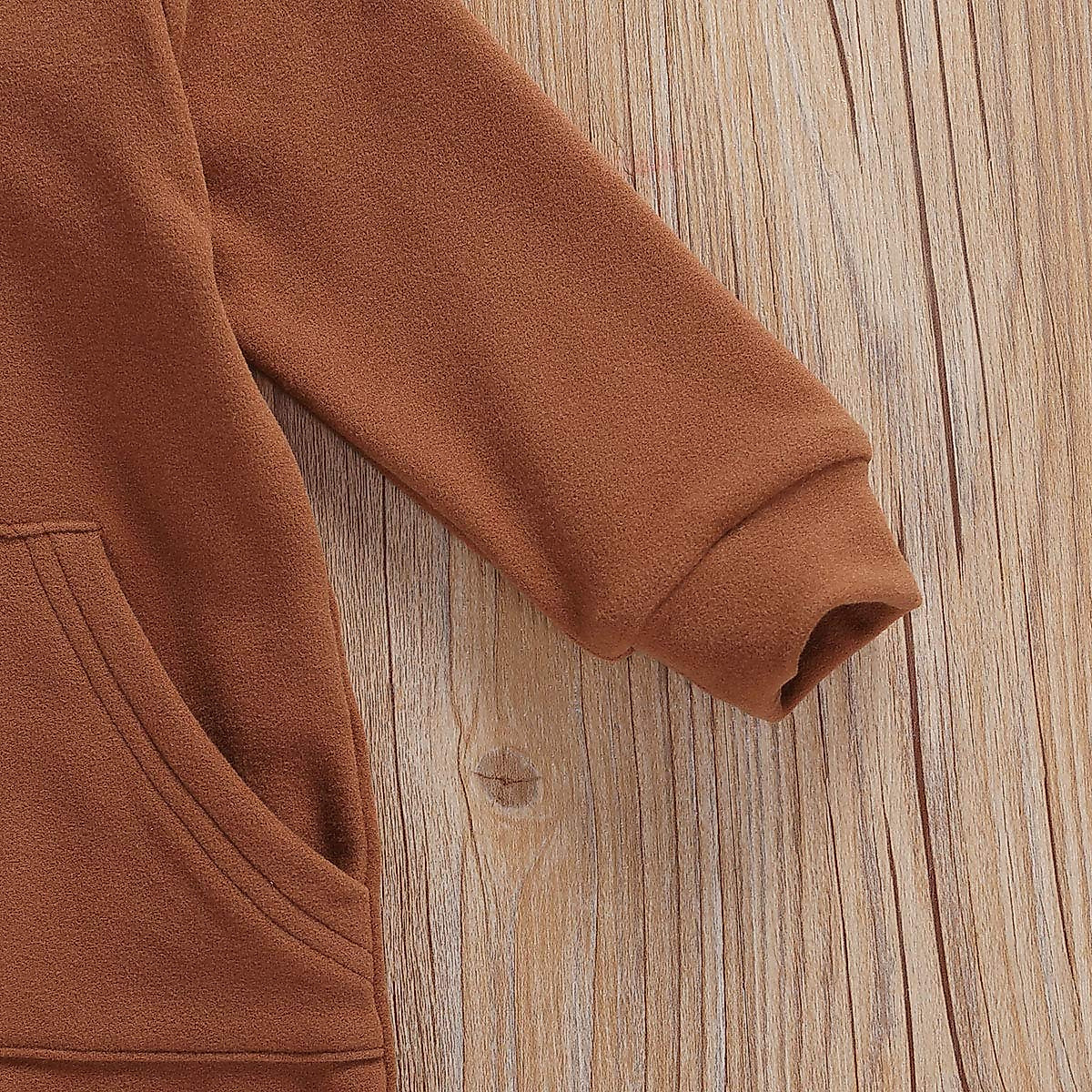 Seyurigaoka Baby Boys Girls Jumpsuit Hoodie Romper Zipper Long Sleeve One Piece Outfits Warm Clothes for Unisex (Coffee, 0-3 Months)