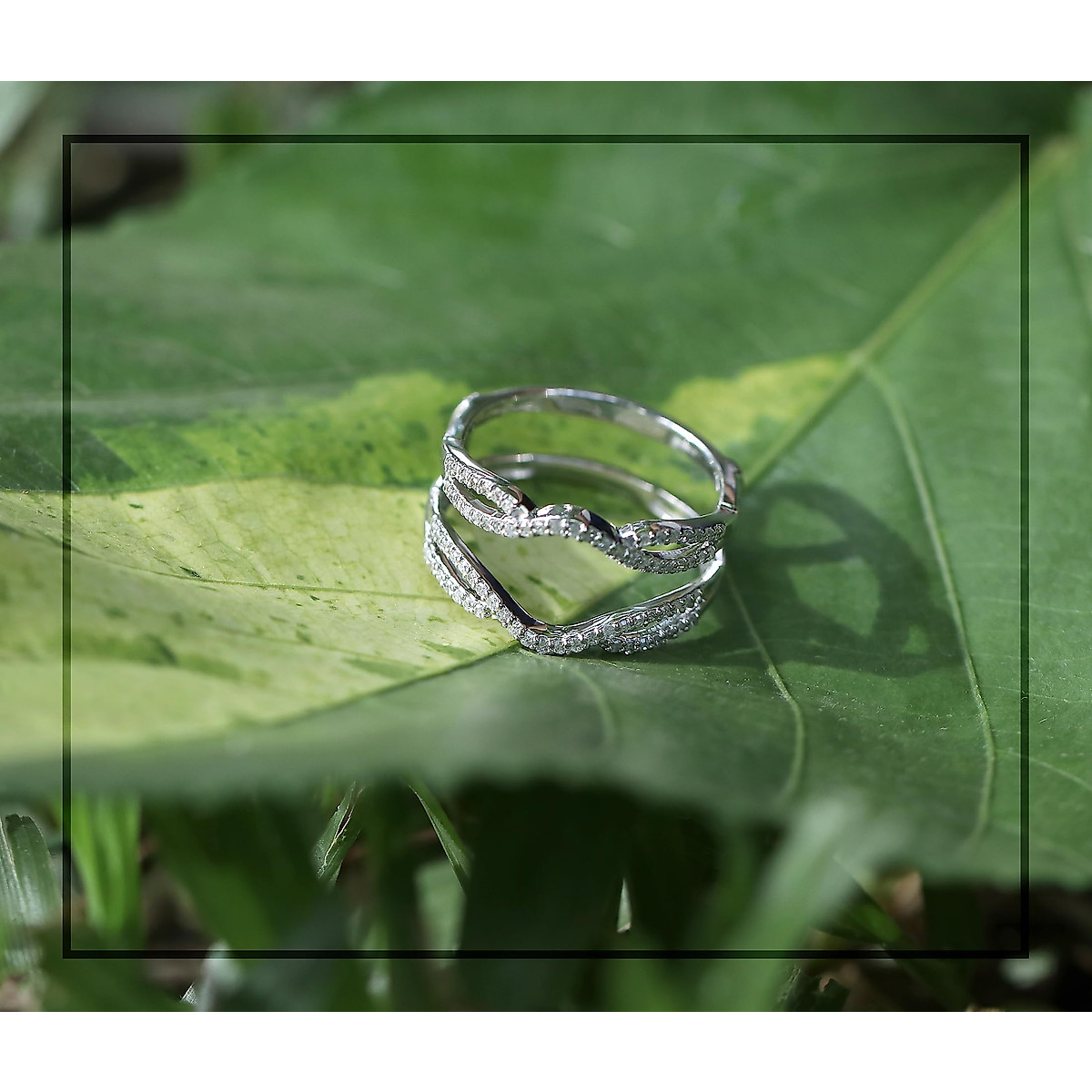 Dazzlingrock Collection Round White Diamond Split Shank Enhancer Guard Wedding Ring (0.35 ctw) in 10K White Gold, Size 5.5