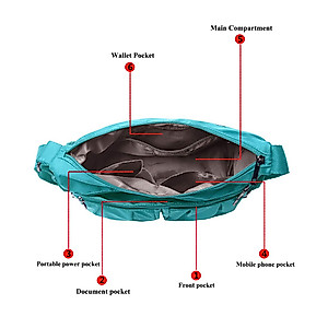 VOLGANIK ROCK Crossbody Purses for Women Shoulder Handbags Lightweight Waterproof Nylon Travel Bag Ladies Pocketbooks(Lake Blue)