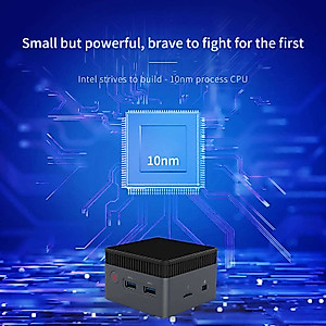Minicomputer M.2 SSD Nvme 2242 USB3.0 LAN Stable Data Transfer Quad Core 4K Home Notebook 8G+128G US Plug