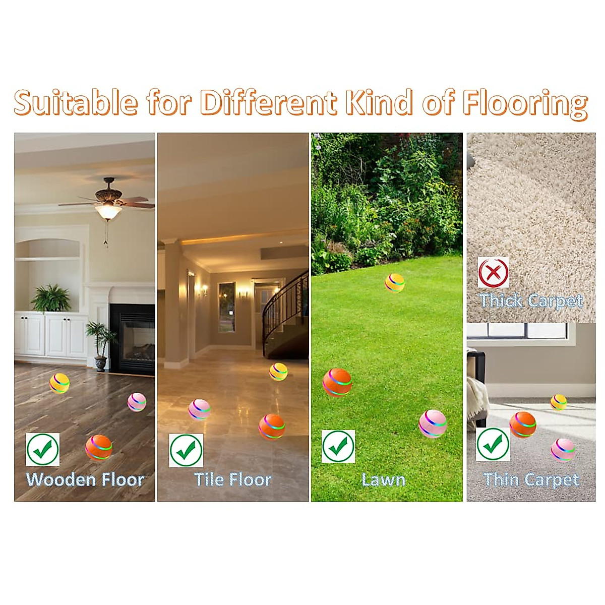 SCOLEA PawDepot Smart Interactive Dog Cat Toy Balls with Remote Control (Orange)