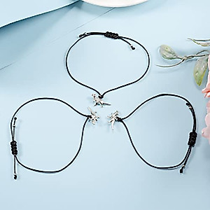 GBTBYS 3PCS Pinky Promise Dinosaur Charm Bracelets Distance Matching Bracelets for Mom Daughters Best Friend BFF Friendship Birthday Jewelry Gifts