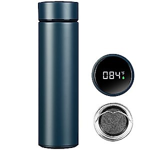 PARACITY Coffee Thermos with LED Temperature Display, 17 oz Double Wall Vacuum Insulated Metal Water Bottle, Thermos for Hot Drinks, Stainless Steel Water Bottle Keeps Hot for 12 Hrs, Cold for 24 Hrs