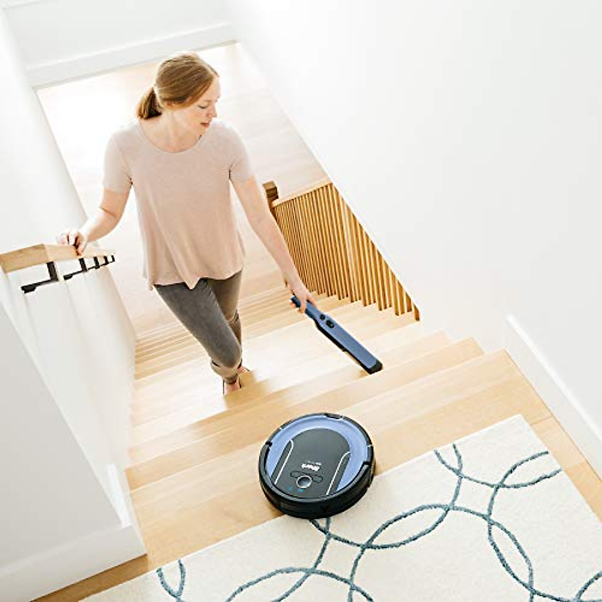 Shark ION Robot Vacuum Cleaning System S87 with Wi-Fi, Bonus Robot Dock & 8-ft. BotBoundry Strips, Ice Blue