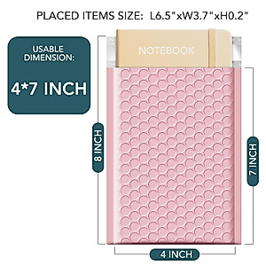 Metronic 4x8 Inch Bubble Mailer 50 Pack, Waterproof Self Seal Adhesive Shipping Bags, Cushioning Padded Envelopes for Shipping, Mailing, Packaging, Sakura Pink Bulk #000