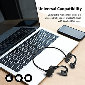 Aocuxze Air Conduction Headphones Wireless with Mic, Open Ear Bluetooth Headphones Sport Earbuds up to 8 Hours Playtime for Running Cycling Workout Driving