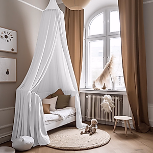 Sublaga Wihte Canopy, Princess Bedroom Decor, Canopy for Girls Room, Room Decorations for Girls, Girls Canopy for Bed, Soft Smooth Playing Tent Canopy Girls Room Decoration Princess Castle