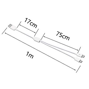 CERRXIAN USB 2.0 Type A Male to 2 Micro USB Male Splitter Y Data Charge Cable