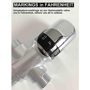 Atmama Three-way Thermostatic Mixing Valve,1/2NPT Connections,Solid Brass