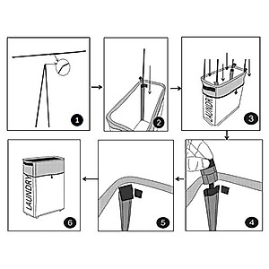 Ochine Large Rolling Laundry Basket Wheeled Hamper with Handle on Wheels, Collapsible Tall Laundry Hamper Handle Foldable Dirty Clothes Basket Fold up Rectangular Hampers for Laundry Dorm Room