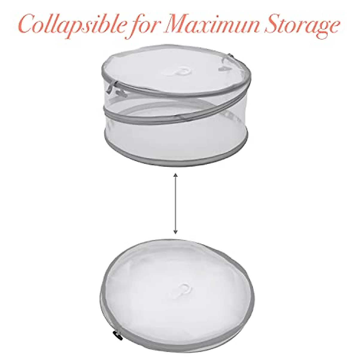 Kitchen Details, Multi Sized Set 3 Pack Pop Up Food Cover Protector Screens | Collapsible | Outdoor Picnic | Outside Party and BBQ Essential | Reusable | Keep Out Bugs, Grey