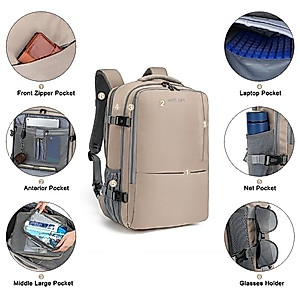 Evmyo 47L Carry on Backpack, Large Travel Backpack for Women Men Airline Approved, Expandable Suitcase Backpacks With Packing Cubes, Carry on Luggage Waterproof Backpack