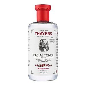 THAYERS Alcohol-Free Rose Petal Witch Hazel Facial Toner with Aloe Vera Formula, 12 Ounce