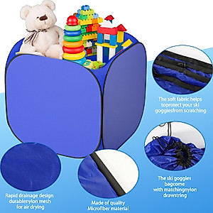 Xuyongjun Kids Toy Storage Chest - Extra Large Lightweight Collapsible Toy Box Organizer Boxes Bins Baskets for Kids, Boys, Girls, Nursery Room, Playroom, Closet, 28"x28"x28" (Blue)