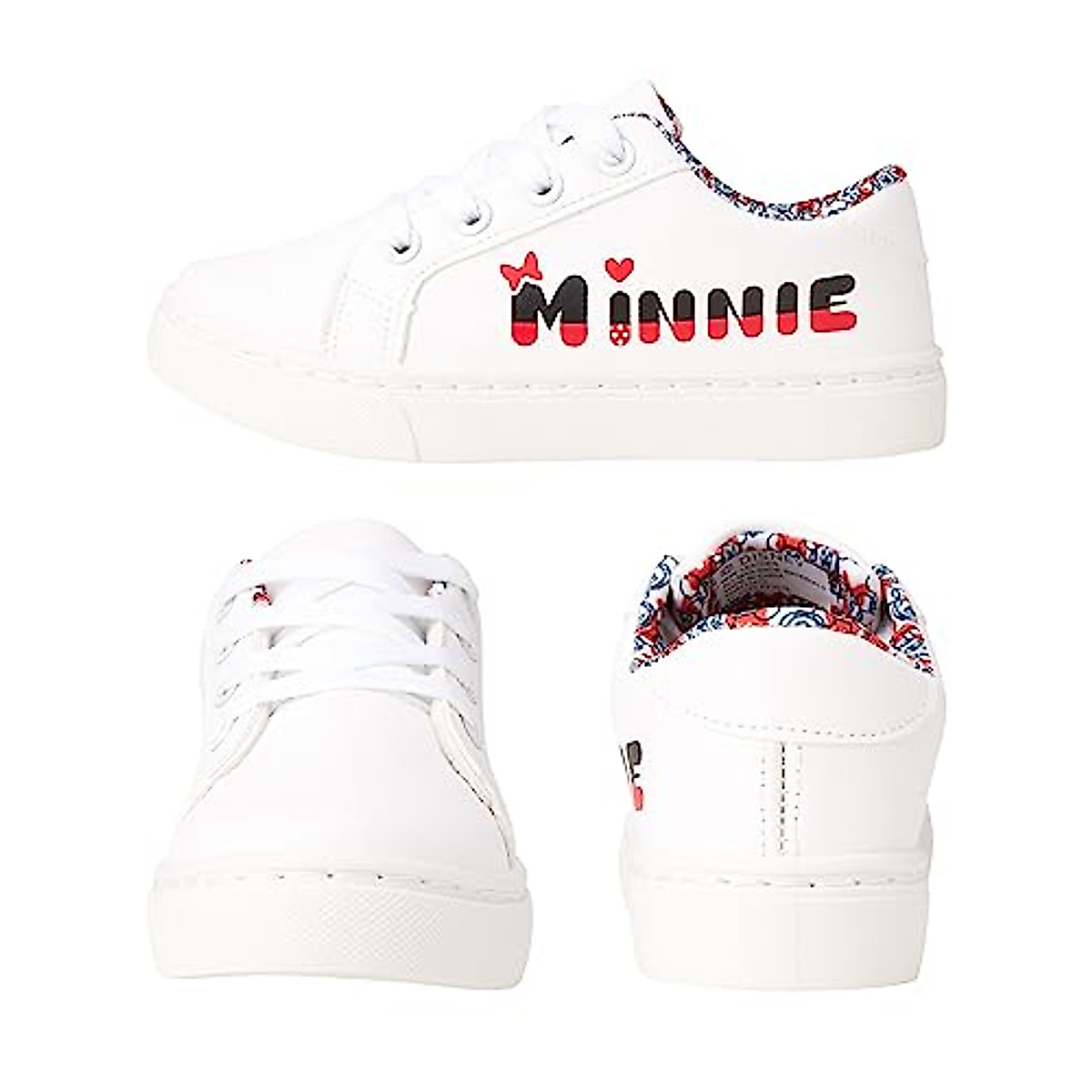 Disney Girls' Shoes - Minnie Mouse Sneakers (Little Kid/Big Kid), Size 2 Little Kid, Minnie White