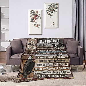 RESPRO Best Gifts for Brother from Sister, Big Brother Gifts Blanket, to My Brother Blanket Personalized Flannel Throw Blanket, Christmas Birthday Gifts for Brother in Law Adult Men 50x60 Inch