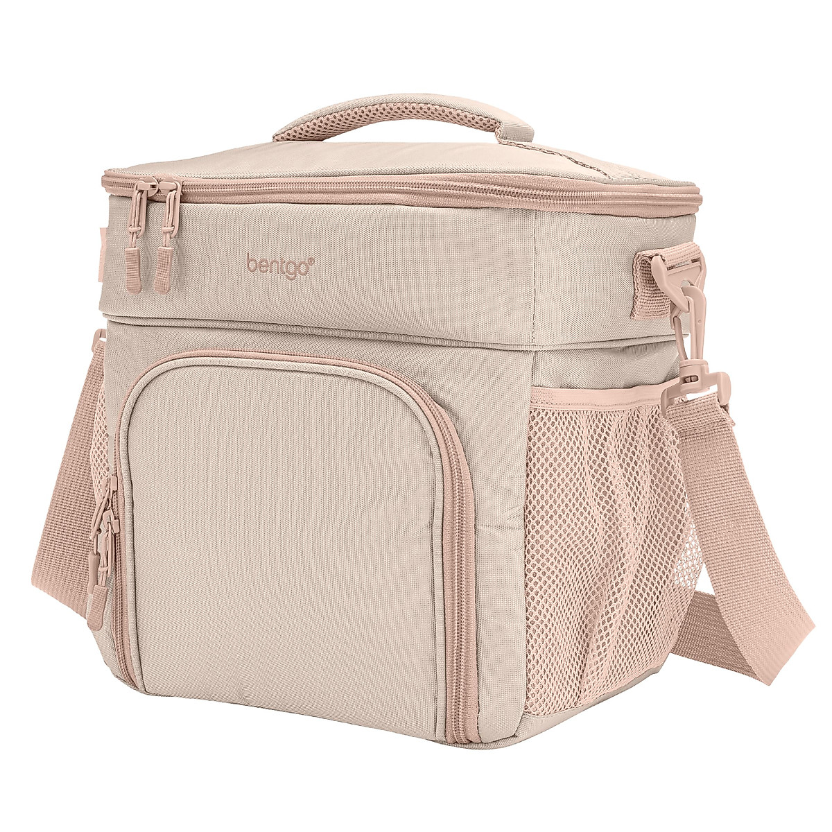 Bentgo Prep Deluxe Insulated Multimeal Bag - Lunch Box Bag, Holds 5 Meals, Premium Insulation up to 8 Hrs, Durable, Water-Resistant - Large Capacity For Adult Meal Prep (Sand)