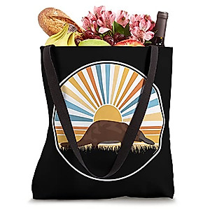 Platypus - Sunset Retro Animal Wildlife Mammal Zoo Cute Tote Bag
