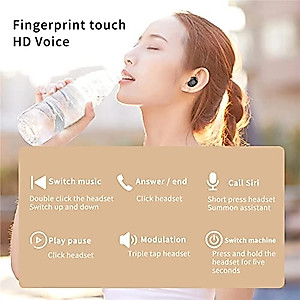 EKIDAZ 2023 Wireless Earbuds Headphones, Bluetooth 5.0 Earphones HD Noise Cancelling with Large Screen Digital Display, Stereo Earphones in-Ear Headset for Sports/Games