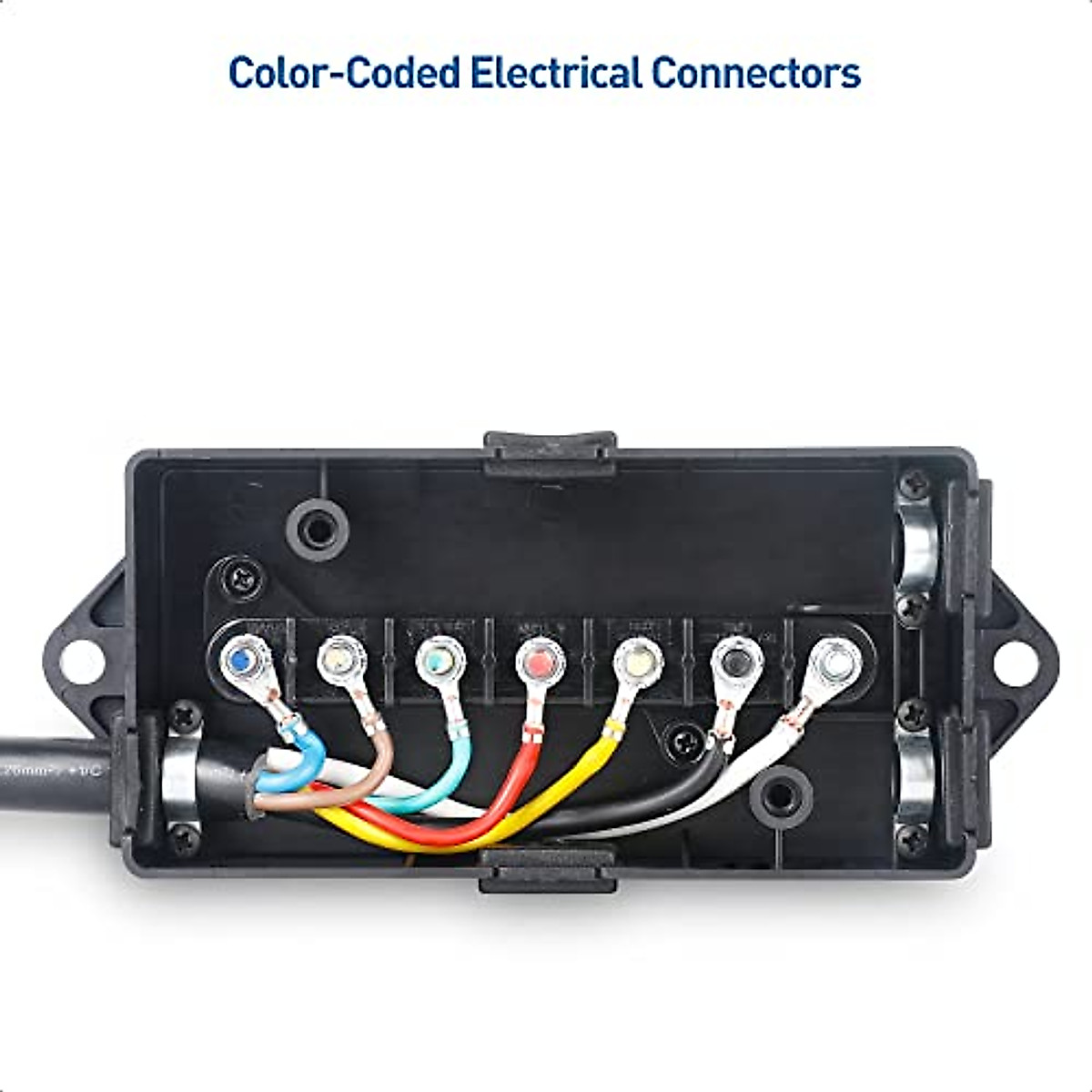 Cable Matters 7-Way Trailer Wire Harness 6ft with Junction Box for Trailer in Black - Inline Trailer Cord with 7-Gang Junction Box and 6 Feet Trailer Plug
