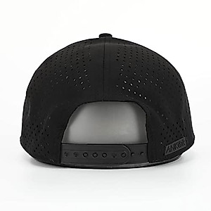 ANKOR Ultra Performance Baseball Hat | Water & Sweat Resistant | Breathable | Golf | Boat | Beach | Lake | Workout | Fishing |Everyday | Minimalist | Men and Women (Black)