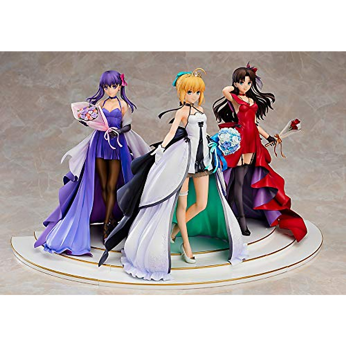 Fate stay night 1/7 Scale Figure Collection Saber, Rin Tohsaka and Sakura Matou ~15th Celebration Dress Ver.~ Premium Box