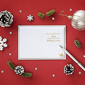 TAOZI&LIZHI Religious Christmas Cards Boxed Assortment with Envelopes, Assorted Lang Merry Christmas Gifts Holiday Blank Greeting Xmas Cards Clearance Bulk, Nativity(4 Designs, 24 Handmade Cards)