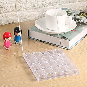 20 Grids Bead Storage Box Organizer, Transparent Acrylic Nail Art Decorations Container Rhinestone Beads Diamond Case for Crafts with Dividers, Clear Plastic DIY Art Crafts Nail Diamonds