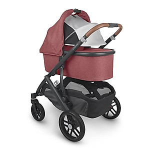 Cruz V2 Stroller - Lucy (Rosewood mélange/Carbon/Saddle Leather) + Bassinet - Lucy (Rosewood mélange/Carbon)