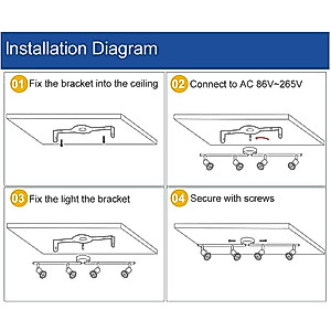 DLLT Modern LED 4 Light Track Lighting Kit, Flush Mount Wall or Ceiling Spot Lights Fixtures, Flexibly Adjustable Decorative Accent Lamp for Kitchen, Living Room, Bedroom, Hallway GU10 Bulbs Included