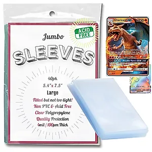 Jumbo Card Sleeves (40pk Jumbo Sleeves - Large - 5.4"x7.5")