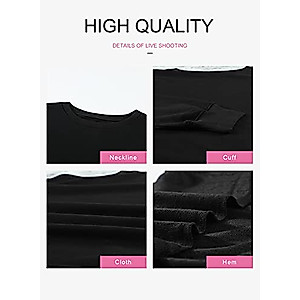 Dokotoo Womens Ladies Plus Size Cotton Basic Oversized Crewneck Long Tunic Sweatshirts for Women Long Sleeve Comfy Cozy Winter Fleece Pullover 2023 Fall Tops Casual Loose Fit Tees Shirts Black 3XL