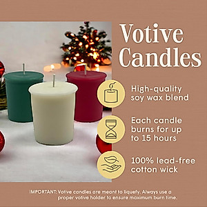 Mister Candle Handmade Votive Candles Scented, Holiday & Christmas Candles Collection With Essential Oils, 15 Hour Burn Time Each, Assorted 3 of Each Scent, (Mistletoe, Holly Berry & Bayberry)