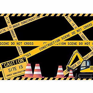 Construction Site Theme Backdrop for Construction Themed Birthday Party MEETSIOY Dump Truck Digger Zone Boys Birthday Party Construction Scene Photo Background 7x5ft HXMT371