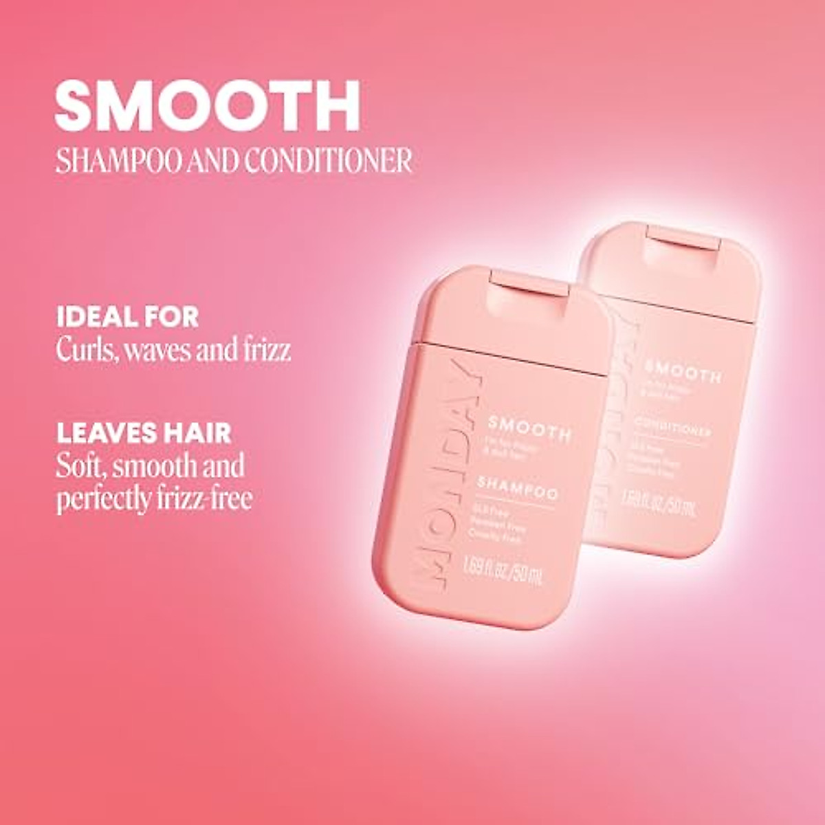 Monday Haircare Smooth Shampoo & Conditioner Travel Pack -50ML Travel Kit (2 x Shampoo,2 x Conditioner)