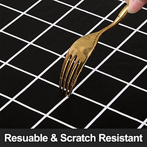 Spotjoy Rectangle Vinyl Table Cloth, Elastic Fitted Flannel Backed Plastic Table Covers for 6 Foot Folding Tables, Waterproof for Picnic, Camping, Indoor and Outdoor (Black, 30 x 72 inch)