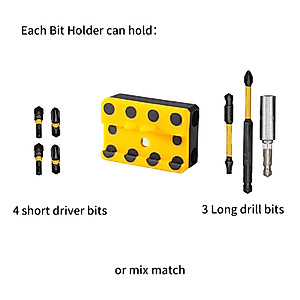 Bit Holder for Dewalt 20V Drill Bit Organizer for DeWalt Drills Carry Up to 4 Driver Bits on The Side of Your Power Tool or Driver (2 Pack)