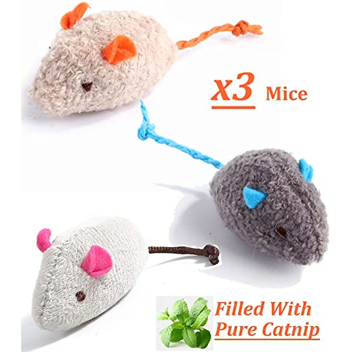 (12Pack) Catnip Toys, Silvervine Cat Toy, Cat Toys for Indoor Cats, Silvervine Sticks,Catnip Balls, Cat Nip Mice,Silver Vine Organic Chew Toys, Kitten Teething Toys,Interactive Plush Feather Kicker