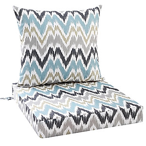 idee-home Outdoor Cushions for Patio Furniture, Outdoor Seat Cushions 24 x 24 with Fade Resistant Waterproof Removable Cover, Deep Seat Replacement Couch Sofa Chair Cushions for Yard Garden