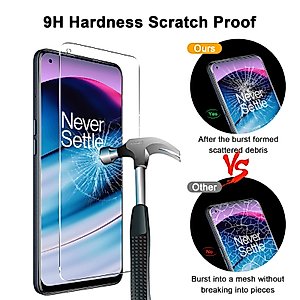 【 3-PACK】Coolpow Designed for OnePlus Nord N20 5G Screen Protector plus One Nord N20 5G Screen Protector Tempered Glass Film, 【EasyInstall Tool】 9H Hardness, Ultra HD, Scratch Resistant, Case Friendly
